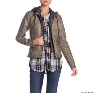 Sebby | Jackets & Coats | New Sebby Faux Leather Moto Jacket With Hood ...